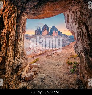 Dolomites mountains at sunset, Great Autumn landscape Stock Photo - Alamy
