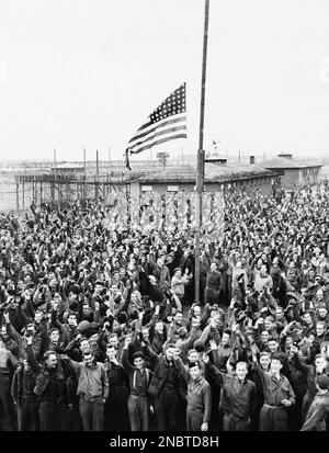 Prisoners liberated from a prison camp in Manila, Luzon, Philippine ...
