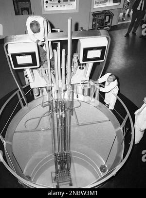 Blue glow water of nuclear reactor core powered, caused by Cherenkov ...