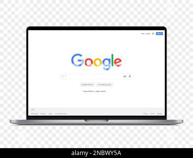Macbook pro with Google search window mockup. Vector illustration EPS10 ...