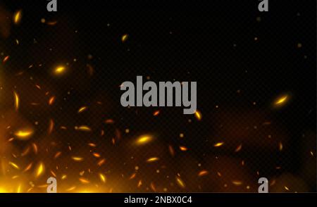 Fire spark overlay with smoke and flame background. Grill heat glow in ...