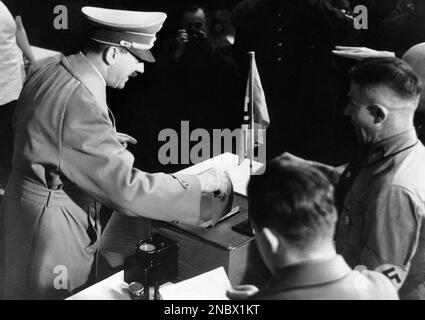 Voting paper (ballot) from the German election of 1932. Shows name of ...
