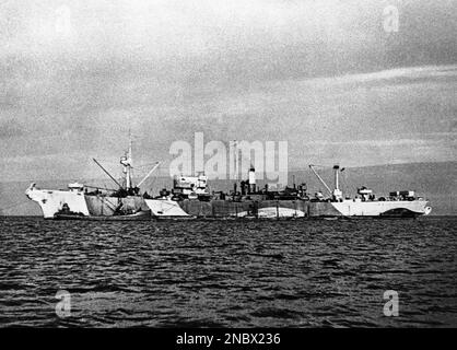 Pluto (pipe Line Under the Ocean) The tug BRITANNIC joining up the 27 ...