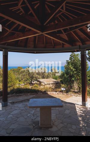 Gazebo in Botanical Garden Baths of Aphrodite in Akamas National Forest ...