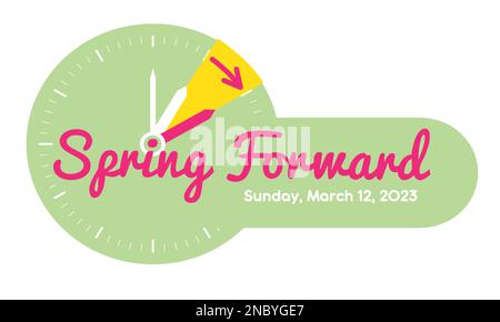 Daylight Saving Time Begins 2023 web banner with clocks and calendar ...