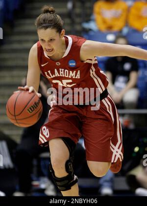 Oklahoma guard Whitney Hand (25) celebrates a three point shot during ...