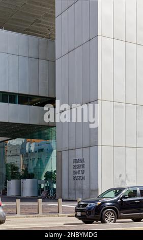 The Federal Reserve Bank of Boston is an aluminum and glass tower ...
