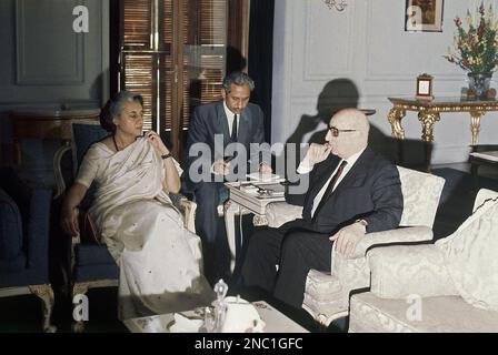 President Daoud of Afghanistan, also with Indira Gandhi, in New Delhi ...