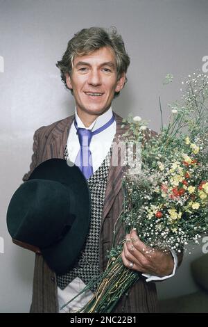 British actor Ian McKellen is shown in costume at the Ahmanson Theatre ...
