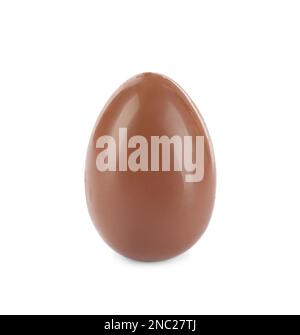 One sweet chocolate egg isolated on white Stock Photo - Alamy