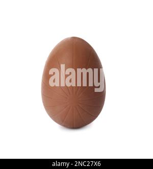One sweet chocolate egg isolated on white Stock Photo - Alamy