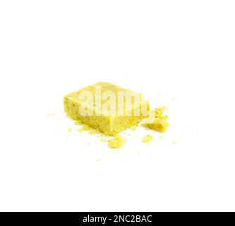 Bouillon cube on white background. Broth concentrate Stock Photo - Alamy