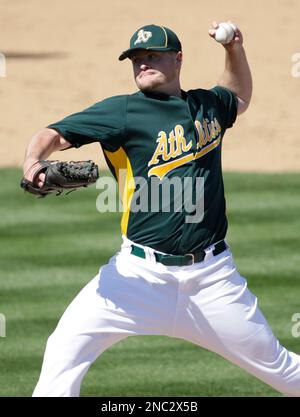 Oakland Athletics starting pitcher Bobby Cramer during a spring ...