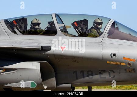 French Air Force Rafale pilots in cockpit Stock Photo - Alamy