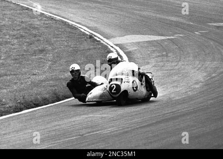 Circuit race on a motorcycle with a sidecar Stock Photo - Alamy