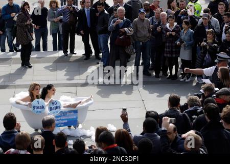 Playboy models, Victoria Eisermann, left, and Monica Harris, right ...