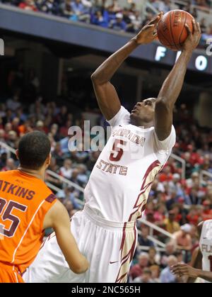 Florida State's Bernard James shoots against Duke's defense during the ...