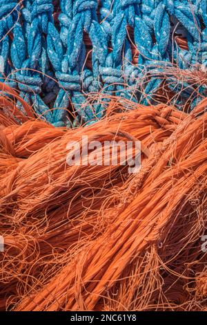 detail of a weathered trawler fishing net Stock Photo - Alamy