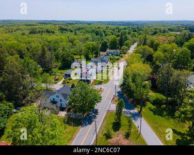 Thompson Hill Historic District aerial view including Congregational ...
