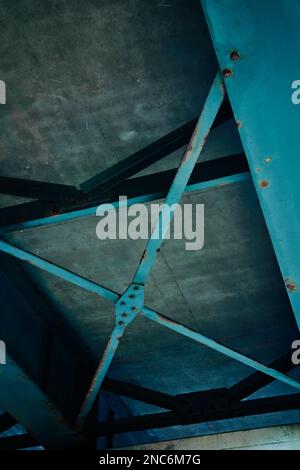 Bottom of bridge, I-beams and structure Stock Photo - Alamy