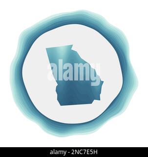 Georgia logo. Badge of the country. Layered circular sign around Georgia border shape. Superb ...