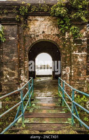 Ruins of Fort San Lorenzo, at the mouth of the Chagres River on the ...