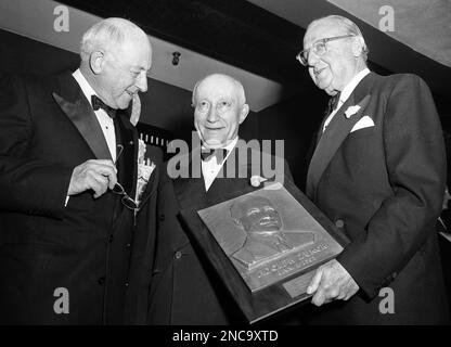 From left, producer Jesse Lasky, his wife, Bessie Lasky, and their son ...