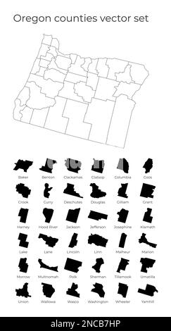 Oregon map collection. Borders of Oregon for your infographic. Colored ...