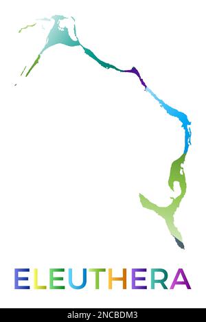 Eleuthera map design. Shape of the island with beautiful geometric ...