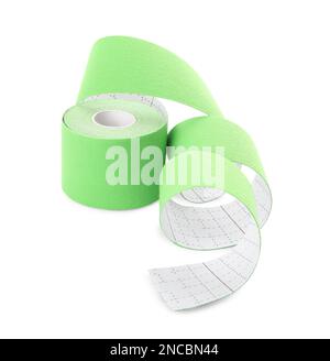 Green kinesio tape in roll on white background Stock Photo - Alamy