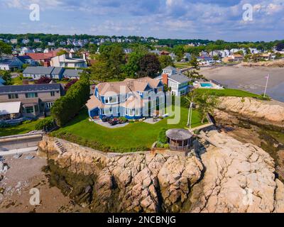 Historic luxurious mansions aerial view on Lincoln House Point at ...