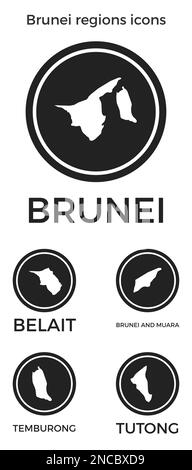 Brunei, Brunei Darussalam travel landmark vector illustration Stock ...