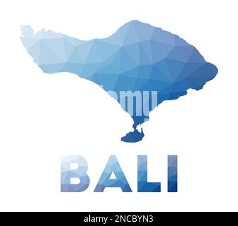 Bali network map. Abstract geometric map of the island. Digital ...