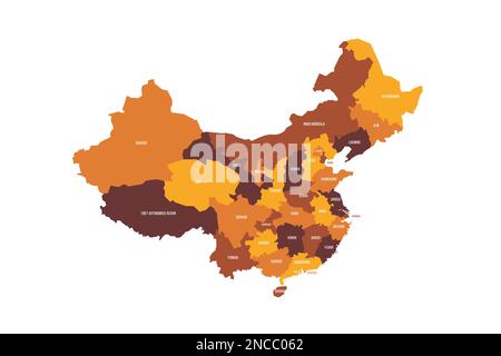 Color map of administrative divisions of China with flag Stock Vector ...