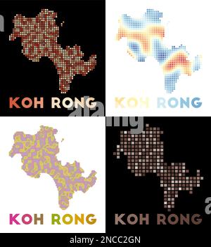 Koh Rong Dot Map. Island Digital Style Shape. Koh Rong vector image ...