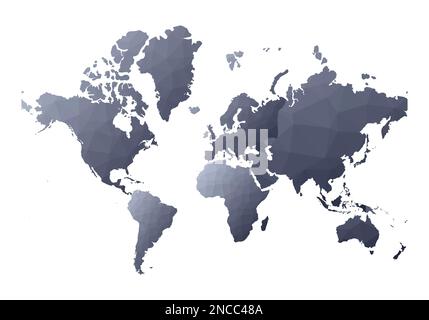 World Map in a beautiful low poly style continents. Vector illustration ...