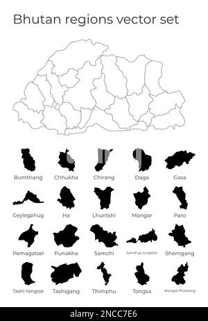 Bhutan map. Borders of Bhutan for your infographic. Vector country ...