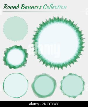 Round logos collection. Circular backgrounds in soft colors ...