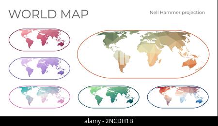 World Map. Classy low poly style continents. Vector illustration Stock ...