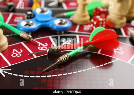 Components of board games as background, closeup Stock Photo - Alamy