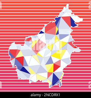 Borneo icon. Vector polygonal map of the island. Borneo icon in ...