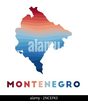 Montenegro MAP in Blue, Country Map, Montenegro, Border Map, Border ...