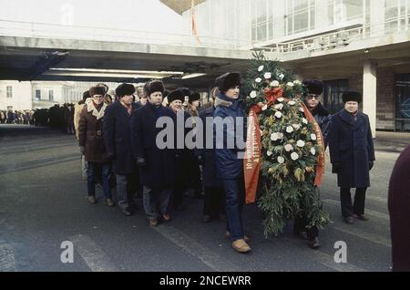 Russian President Yuri Andropov, funeral in Moscow in February 1984 ...