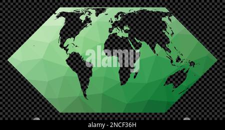 World map. Eckert 4 projection. Polygonal map of the world on ...