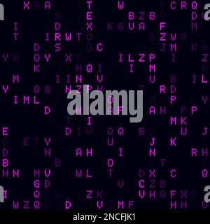 Technology Background. Magenta sparse alphabet letters background. Big sized seamless pattern ...