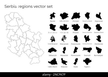 Serbia map collection. Borders of Serbia for your infographic. Colored ...