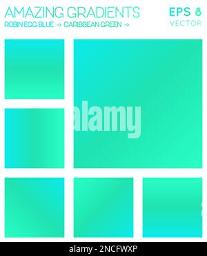 Colorful gradients in aquamarine, robin egg blue color tones. Adorable ...
