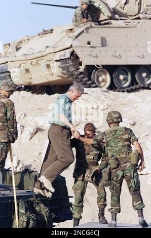An M1 tank from the 24th Infantry Division (Mechanized) in hull ...