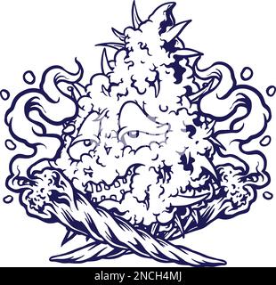 Kush Alien Logo Outline vector illustrations for your work logo ...