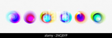 Realistic set of radial gradient spots isolated on transparent ...